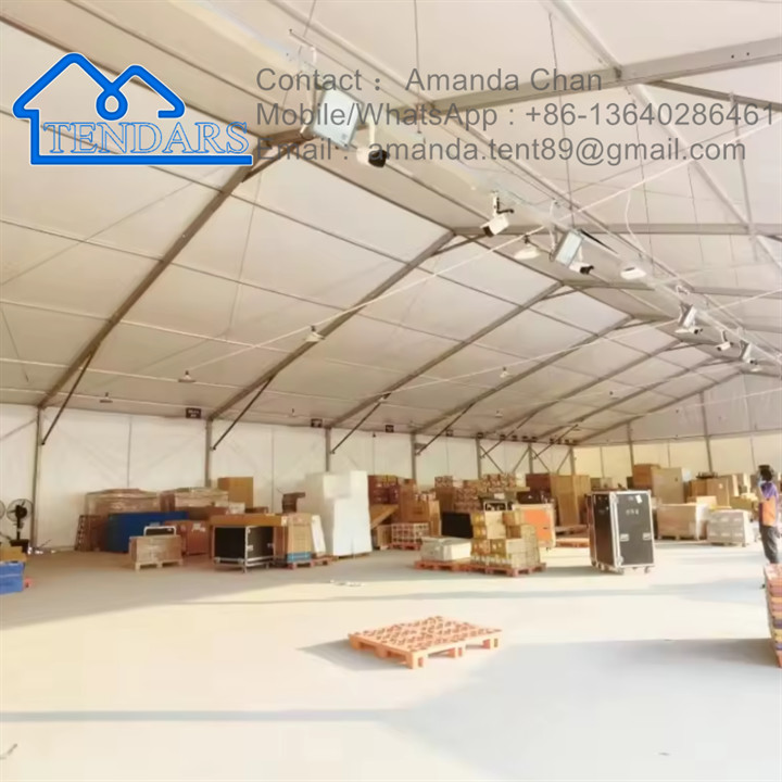 Drive Through Waterproof Storage Tent White PVC Aluminum Warehouse Tent