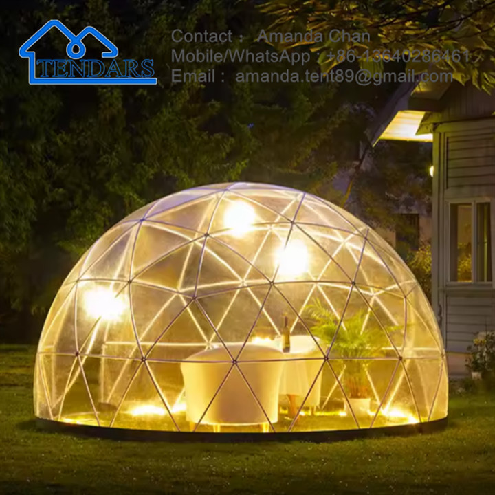 Winter Transparent Proof Geodesic Camping Round Dome Tent For Glamping ...